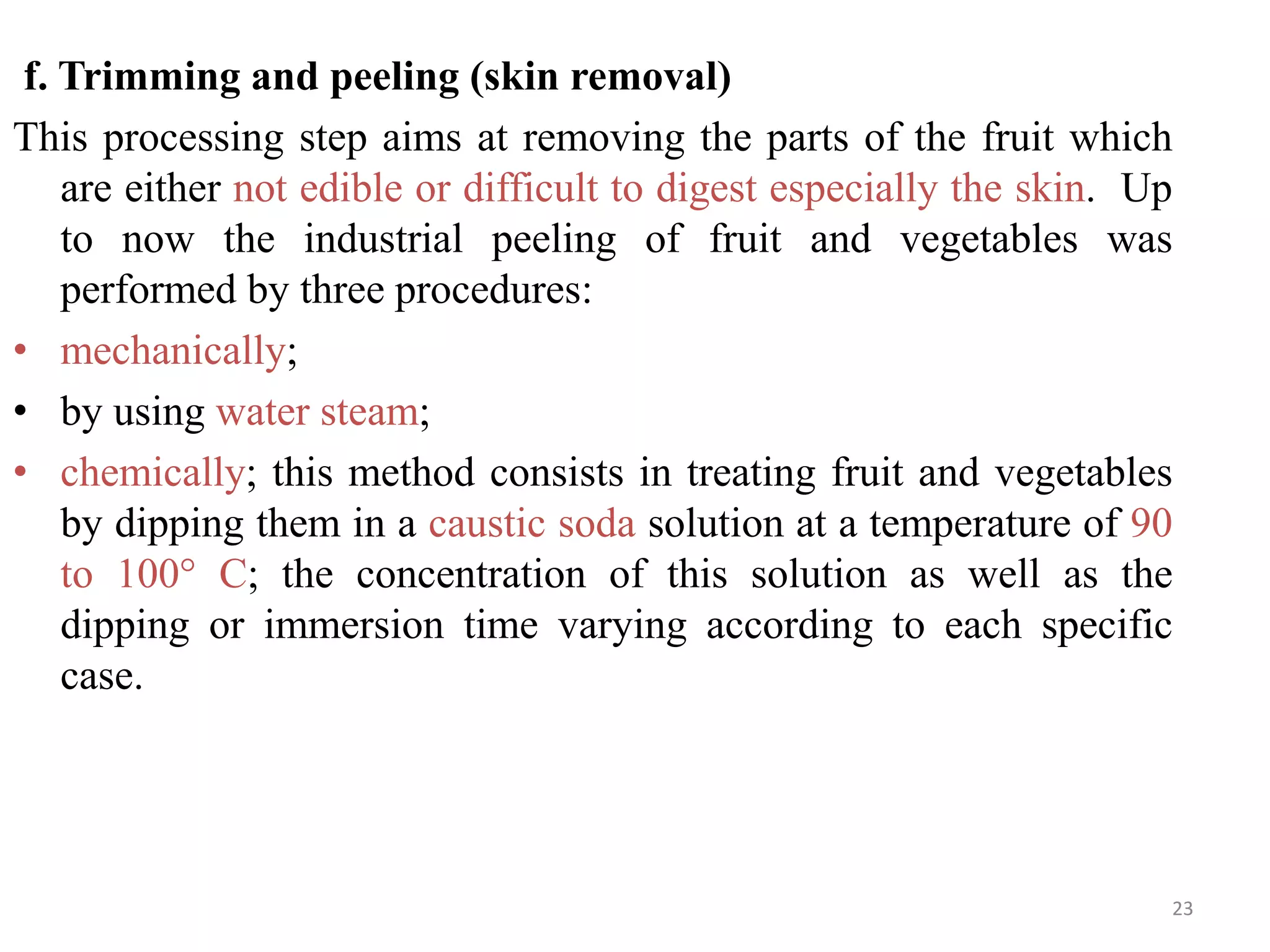 Fruits and Vegetables Processing Technology | PPTX