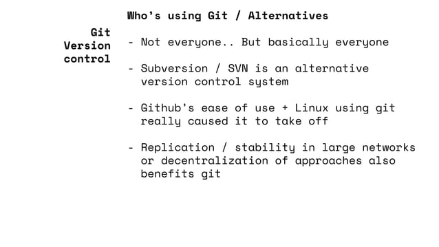 Background info on git / github | PPT