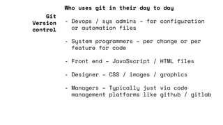 Background info on git / github | PPTX | Web Development | Internet