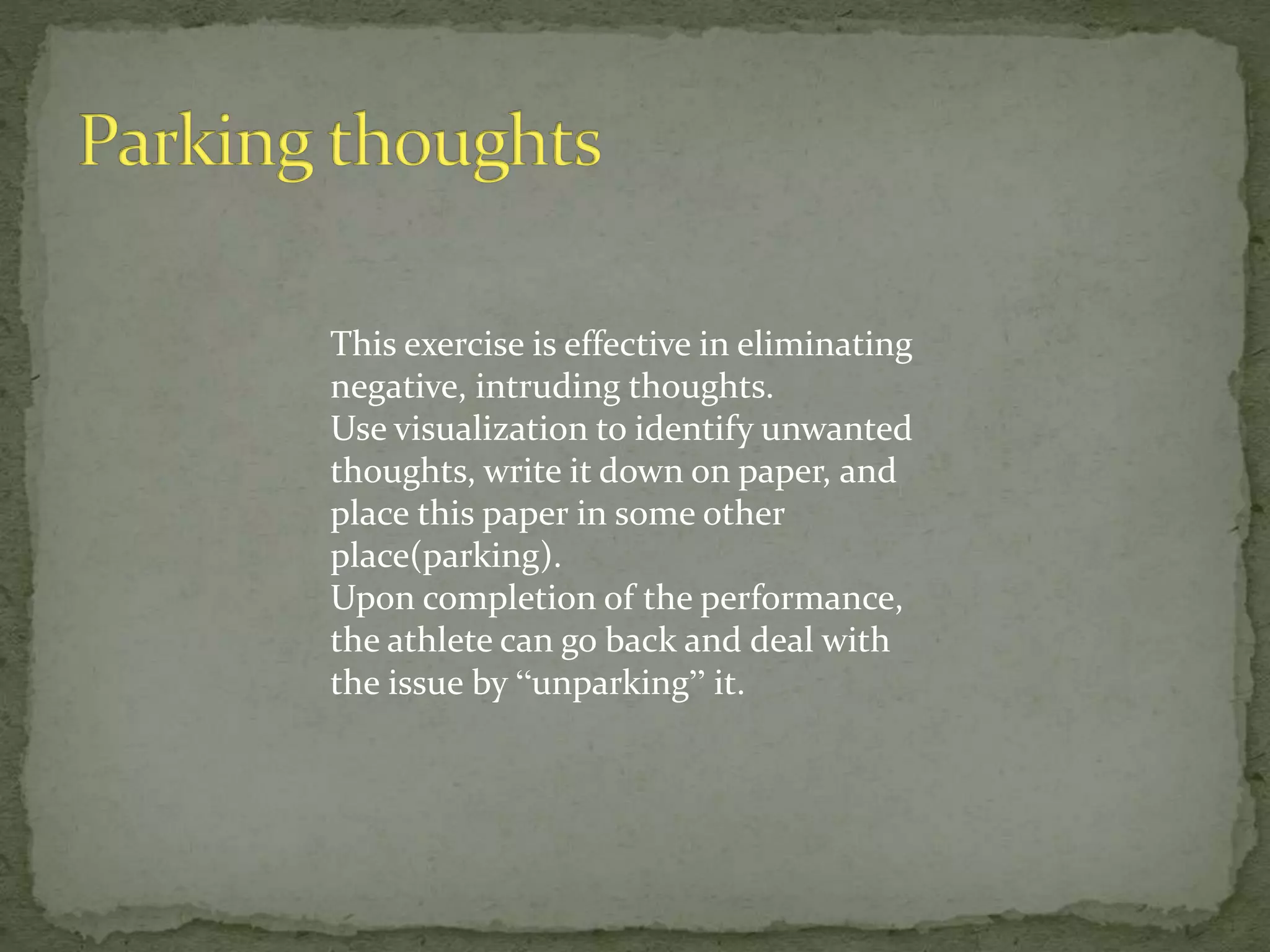 Sports Psychology & Mental rehearsal techniques | PPTX