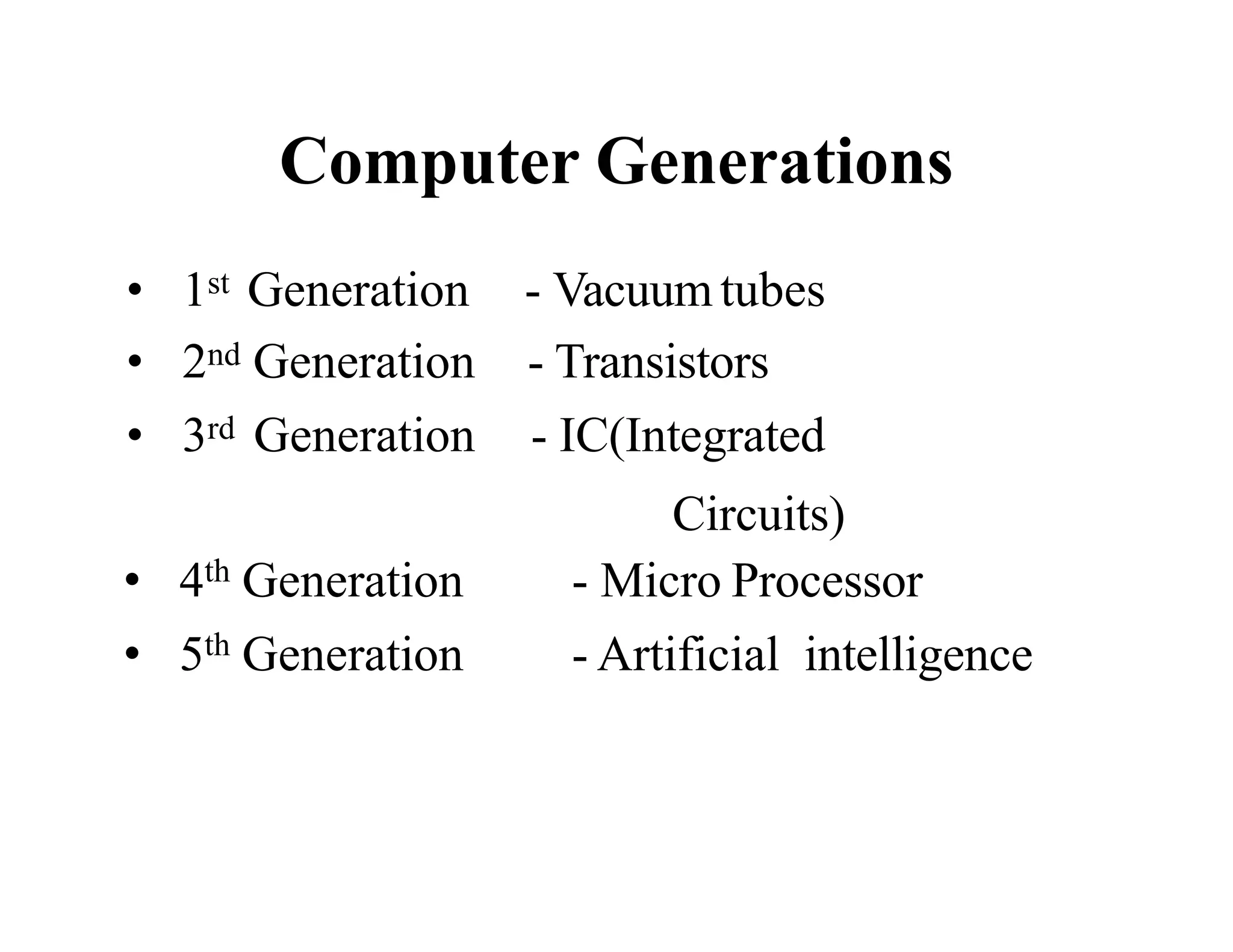 Generations of Computer | PDF | Technology & Computing
