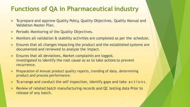 Lecture 2: QA and Qc in Pharma Industry