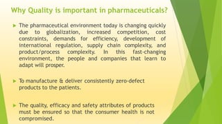 Lecture 2: QA and Qc in Pharma Industry | PPT