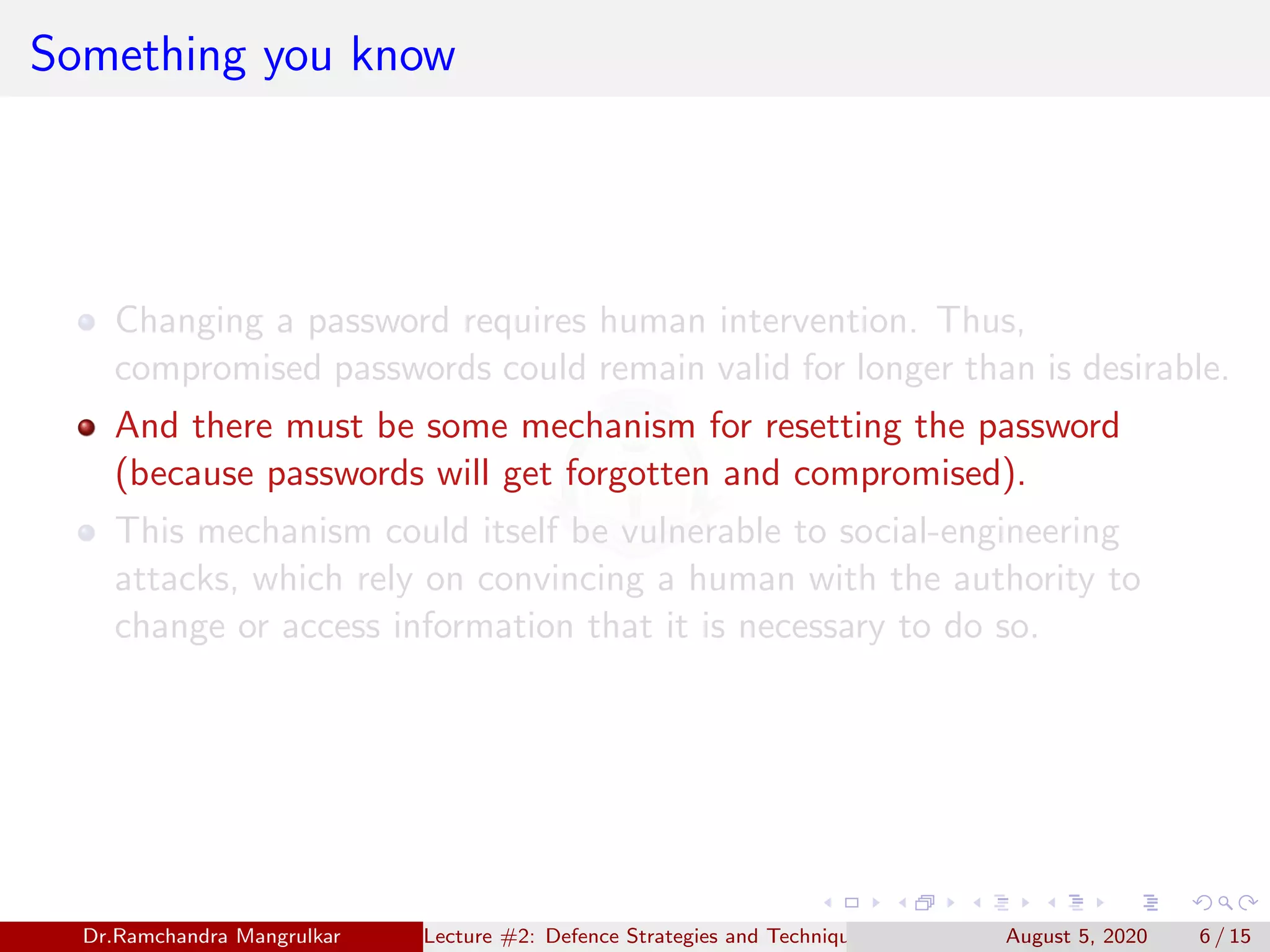 Lecture #2: Defence Strategies and Techniques (Security): Part I | PDF