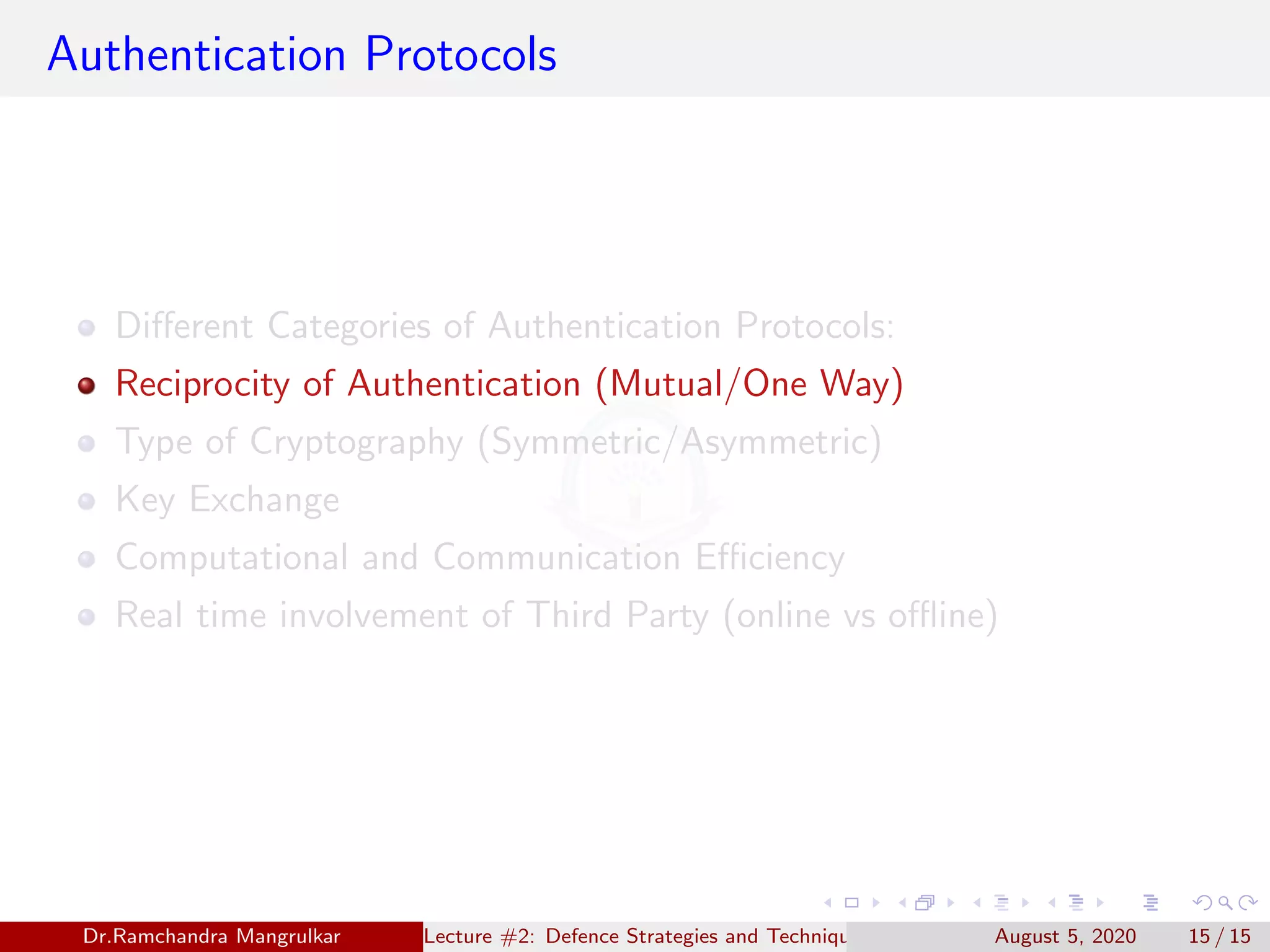 Lecture #2: Defence Strategies and Techniques (Security): Part I | PDF