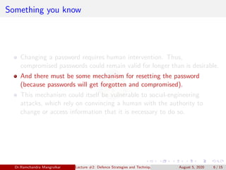 Lecture #2: Defence Strategies and Techniques (Security): Part I | PDF