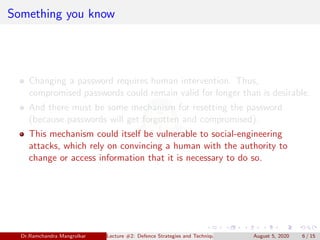 Lecture #2: Defence Strategies and Techniques (Security): Part I | PDF