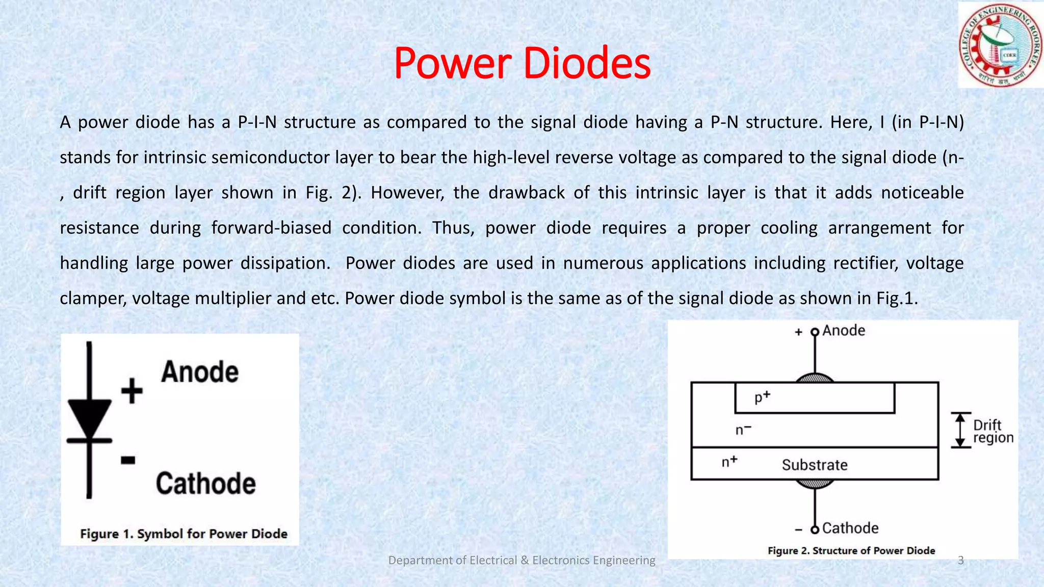 Lecture 2: Power Diodes | PPTX
