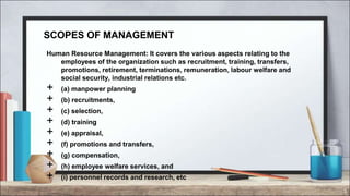 SCOPE OF MANAGEMENT | PPT