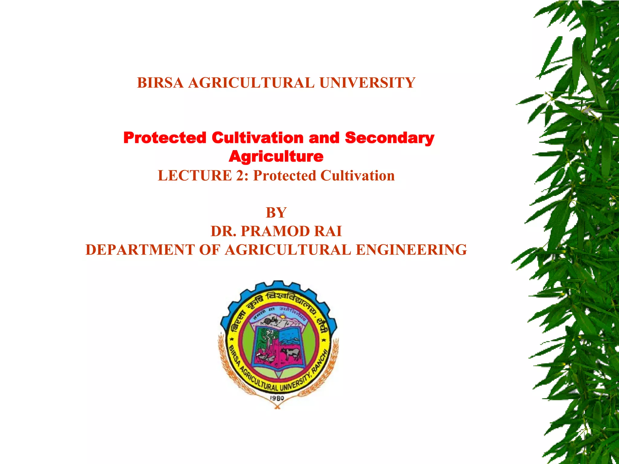 Protected Cultivation | PDF