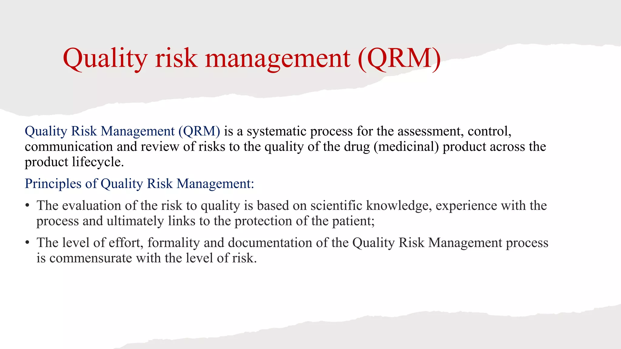 Introduction to quality management system • Product quality review (PQR ...