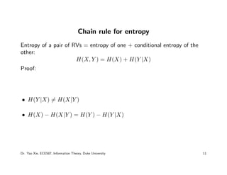 Lecture 2: Entropy and Mutual Information | PDF