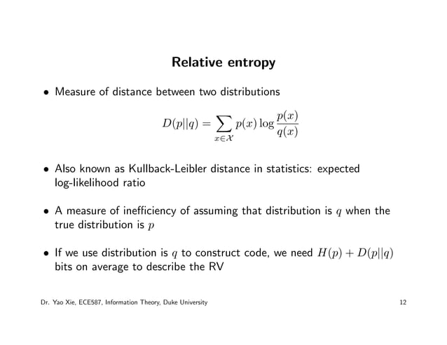 Lecture 2 Entropy And Mutual Information Pdf Physics Science 3178