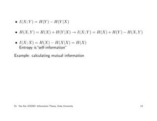 Lecture 2: Entropy and Mutual Information | PDF