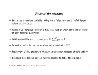 Lecture 2: Entropy and Mutual Information | PDF