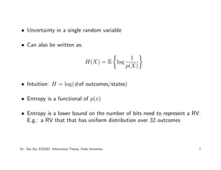Lecture 2: Entropy and Mutual Information | PDF