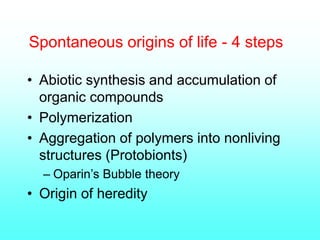 the origins of life on earth | PPT