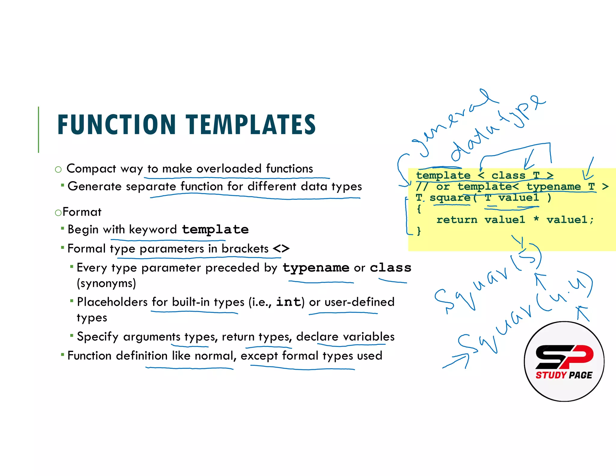 Lecture 26 Function Templatespdf