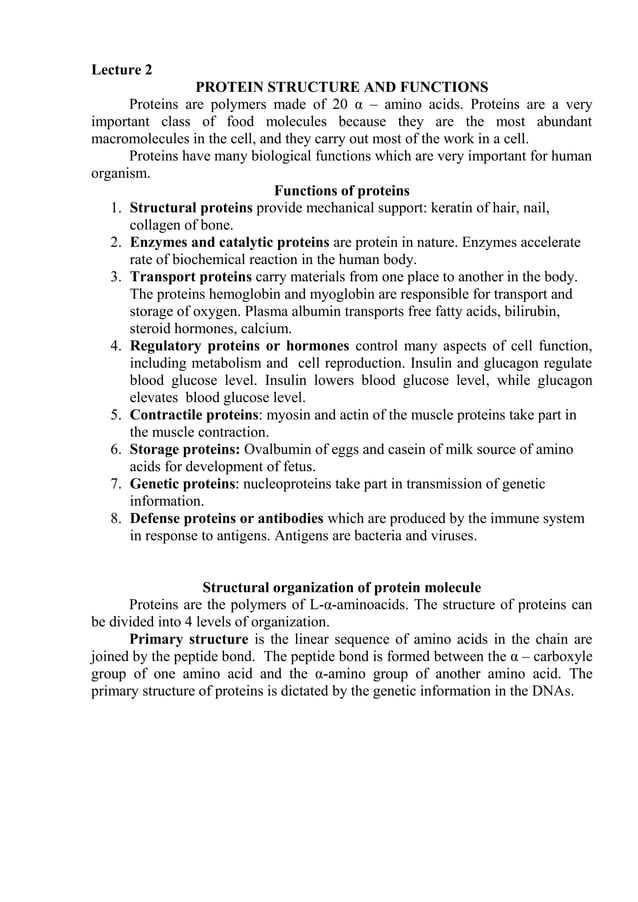 Lecture 1. Proteins.-1.doc