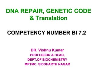 Lecture 2. DNA Repair- Genetic code and mutation.ppt