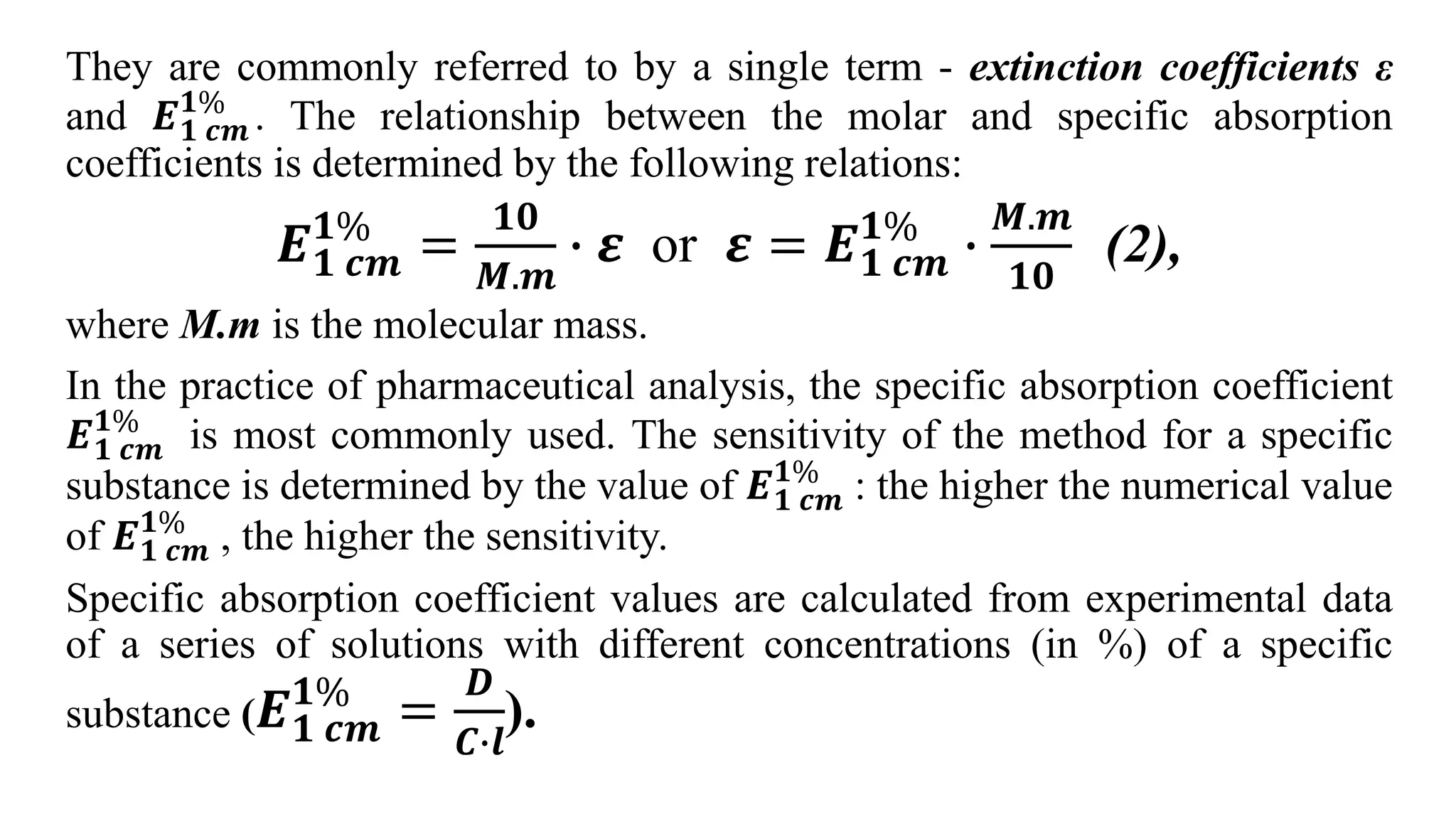 Lecture 2. Analysis of pharmaceuticals by spectrophotometric methods in the visible and UV ...