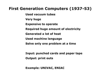 Computer, generations, languages, soft wares | PPT