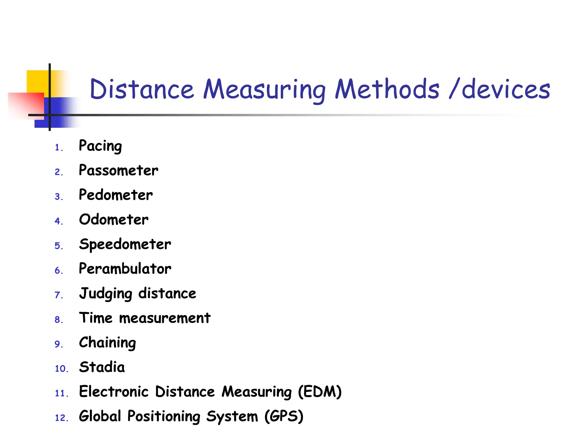 Distance Measurements, Principle and Methods | PDF