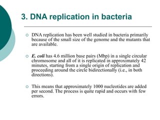 DNA structure and replication with the enzymes involved in repication ...