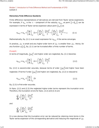 Concept of Computational Fluid Dynamics Material | PDF