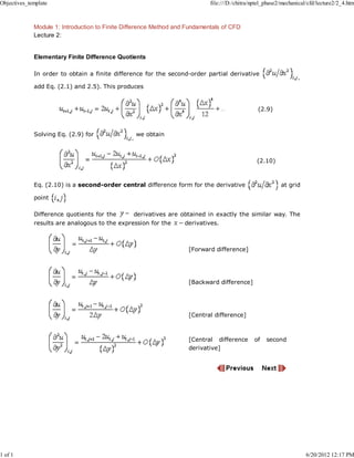 Concept of Computational Fluid Dynamics Material | PDF