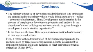 INTRODUCTION TO DEVELOPMENT ADMINISTRATION | PPTX