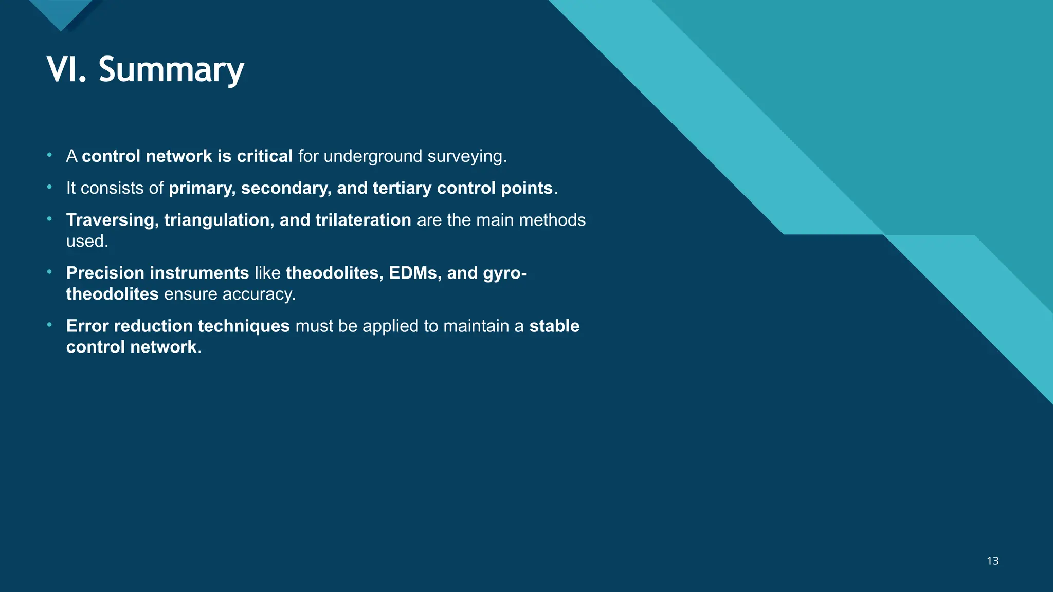 Design of Control Network in Mine Surveying | PPTX