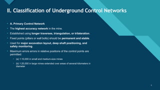 Design of Control Network in Mine Surveying | PPTX