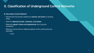 Design of Control Network in Mine Surveying | PPTX