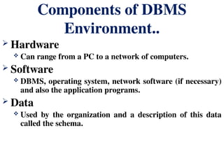 Database Management Systems Lecture # 2 Inter | PPTX