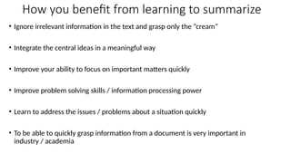 Summarizing Easy Steps with Examples here | PPTX