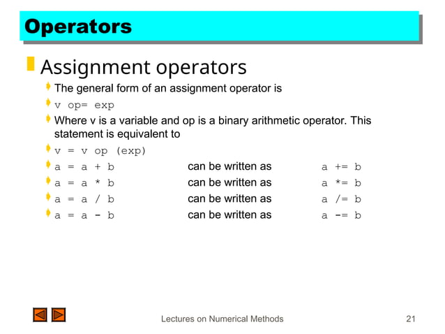 Lecture In C Programming Basics Of Data Typesppt