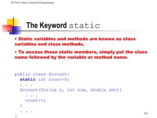 java fundamentals with object-oriented programming introduction | PPT