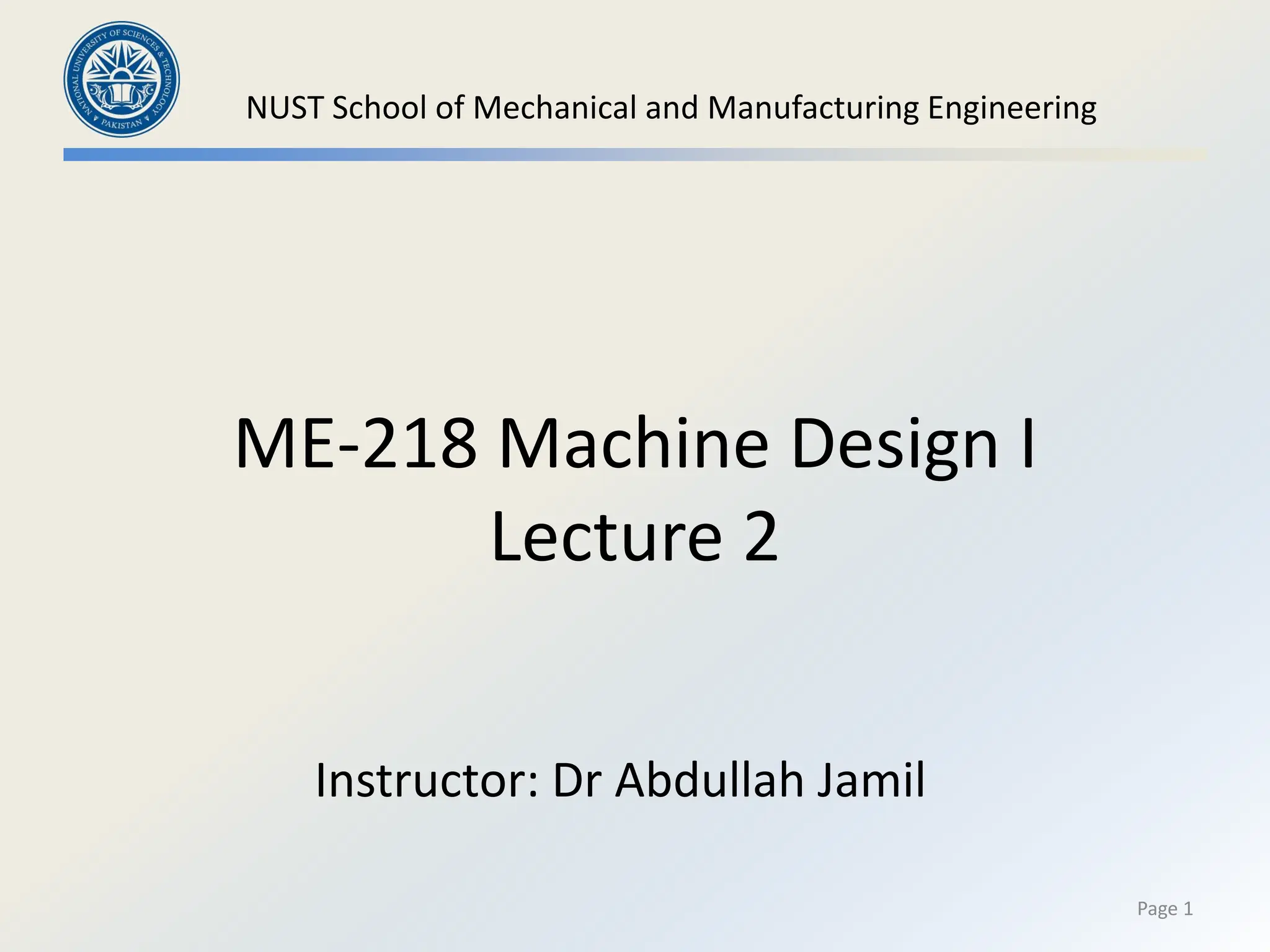 Lecture 2.pdf of machine design 1 taught in pakistan | PDF