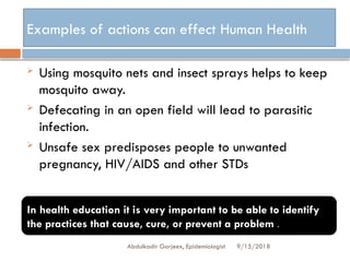 human behaviour and helath in health education | PPTX