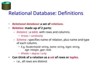 Relational database management system design view based on structure of ...