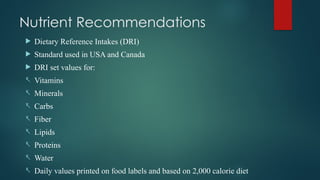 Nutrition tools and Dietetics guidelines | PPTX