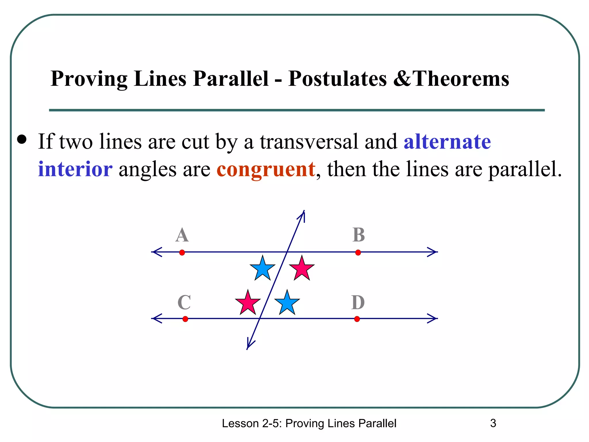 Proving Lines Parallel | PPT