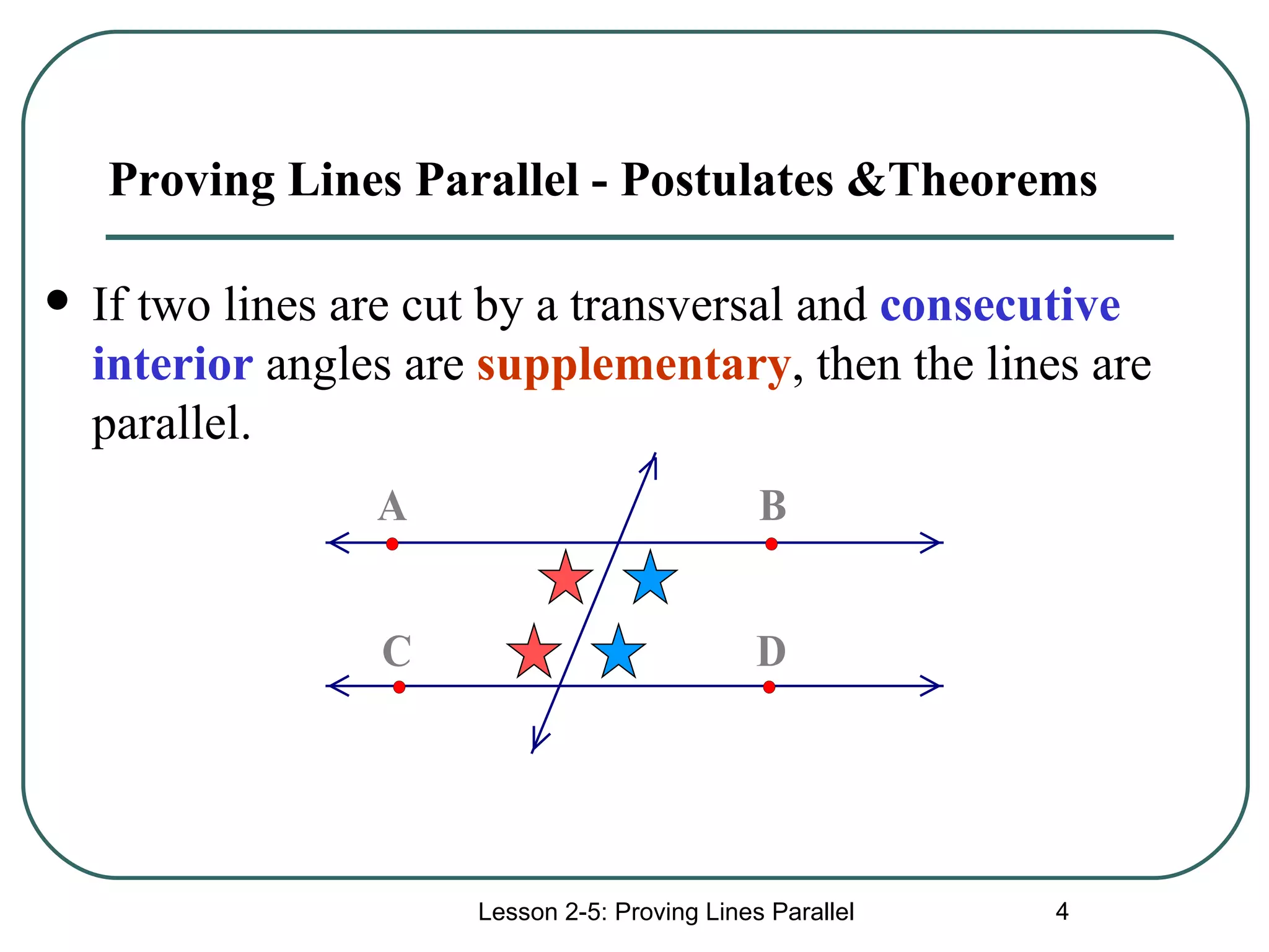 Proving Lines Parallel | PPT