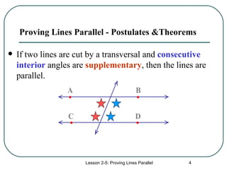 Proving Lines Parallel | PPT | Geography | Science