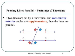 Proving Lines Parallel | PPT