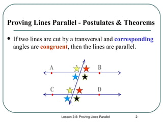 Proving Lines Parallel | PPT