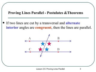 Proving Lines Parallel | PPT