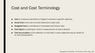 Lecture 2 Cost Terminology and Classification | PDF