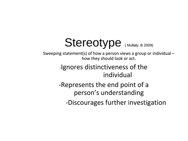 Lecture 2 defining stereotypes, prejudice & discrimination | PPT